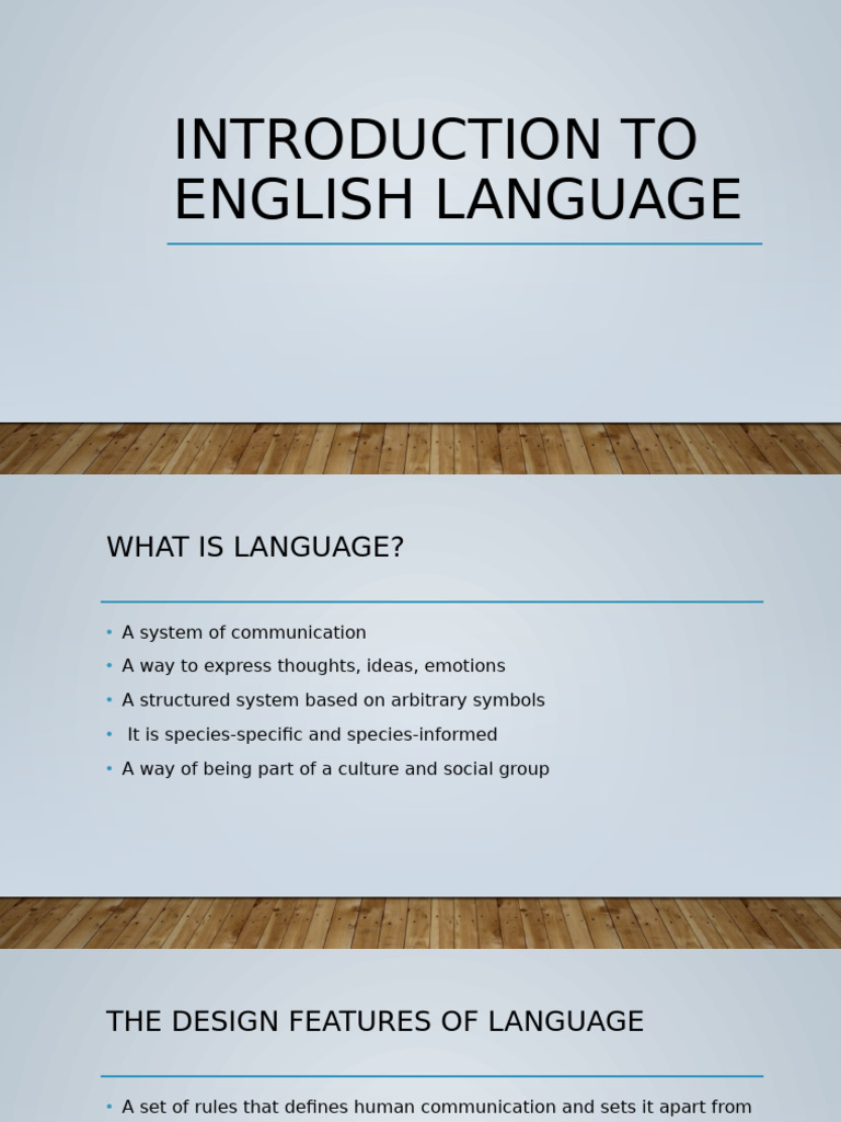 Class 1 - Introduction To Language | PDF | Human Communication ...