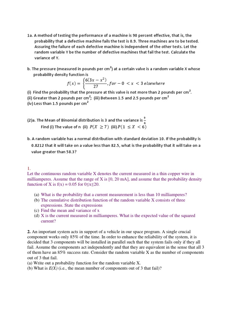 HND Test | PDF | Variance | Probability Distribution