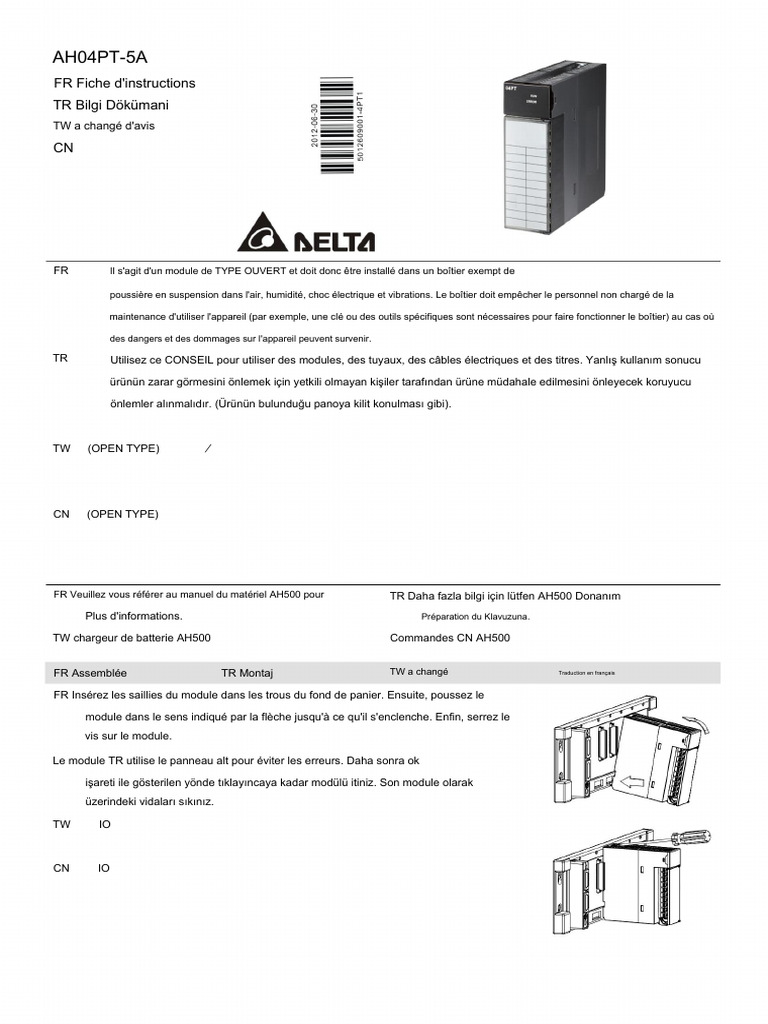 Instructions pour le module AH500 | PDF