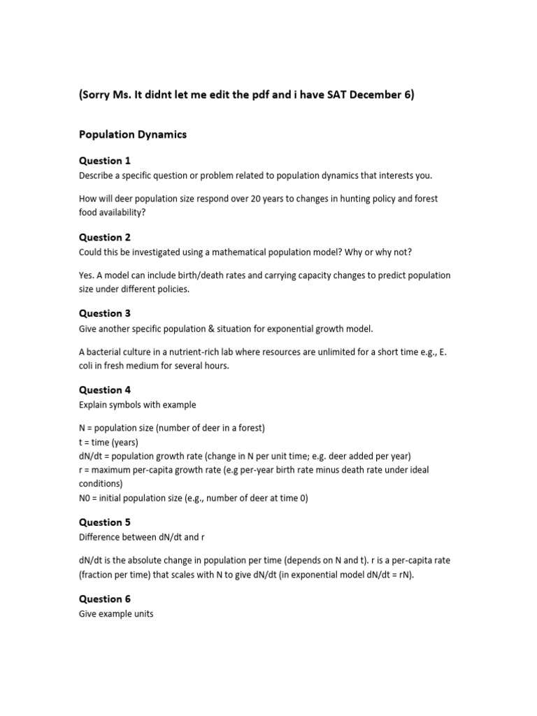 Population Dynamics | PDF | Logistic Function | Applied Mathematics