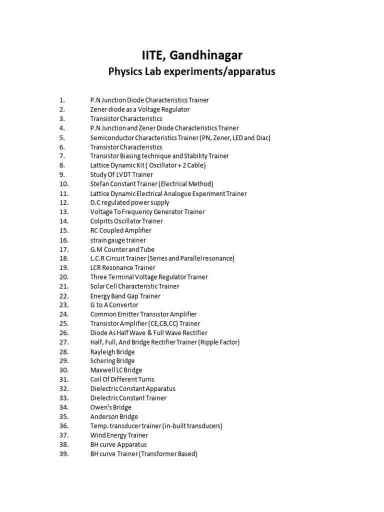 Physics Lab Experiments | PDF | Rectifier | Electronic Oscillator