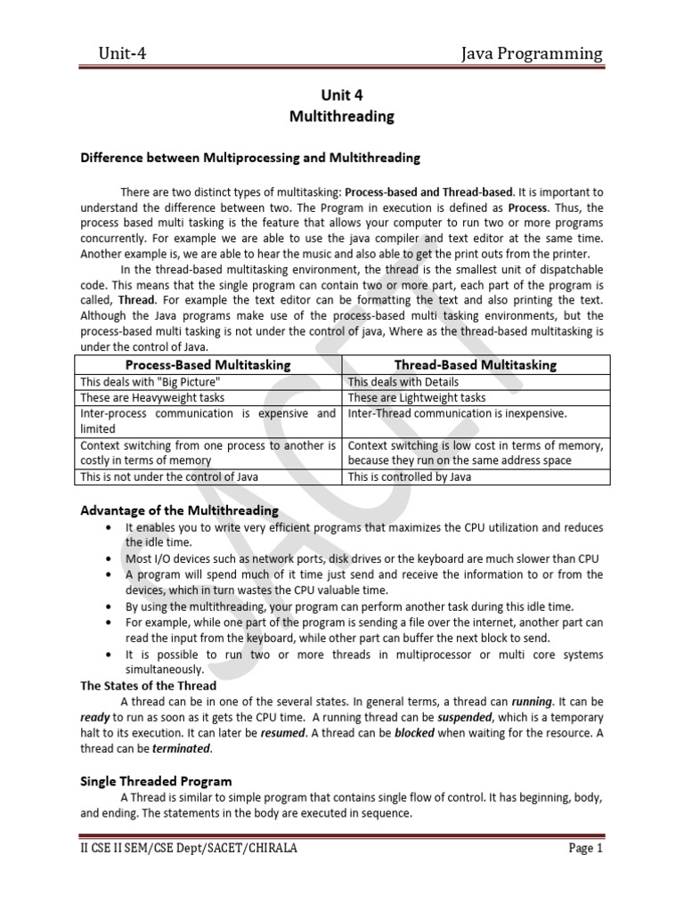UNIT-4 | PDF | Process (Computing) | Method (Computer Programming)