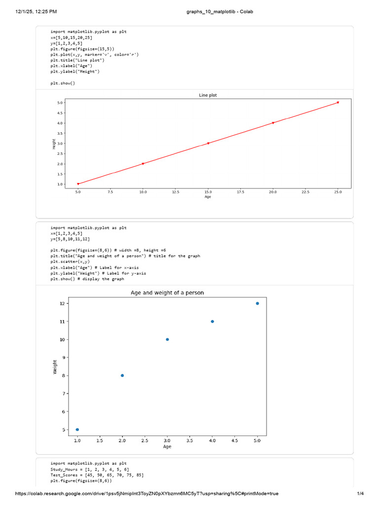Graphs 10 Matplotlib - Colab | PDF