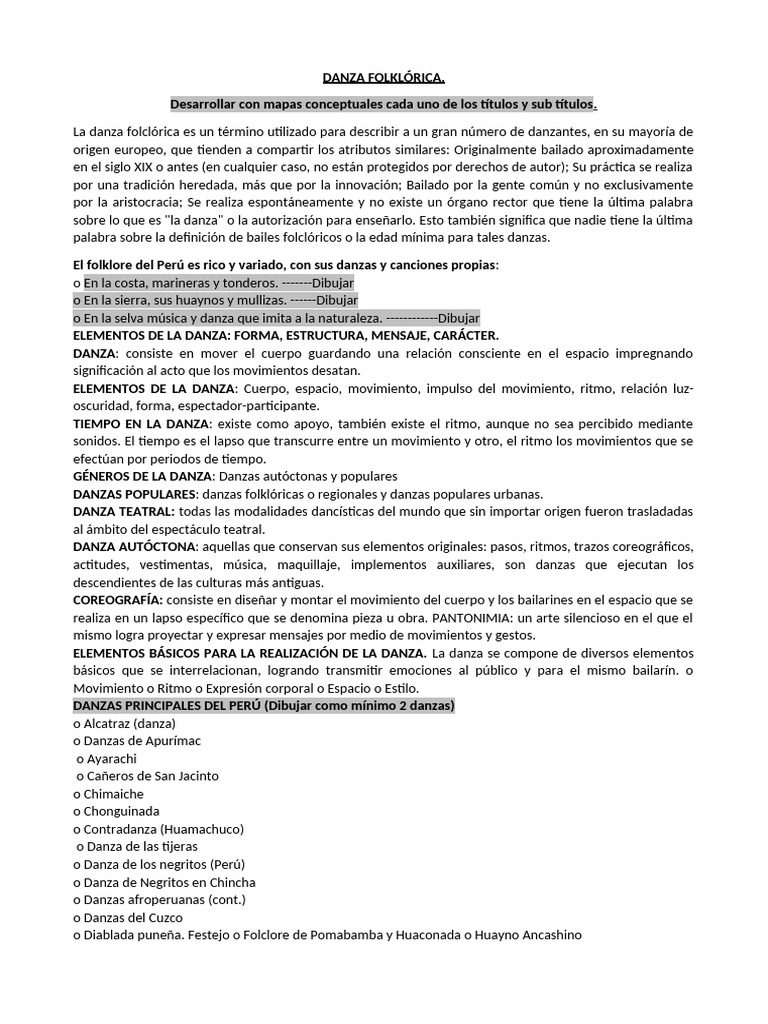 Danza Folklórica Pdf Bailes Folklore