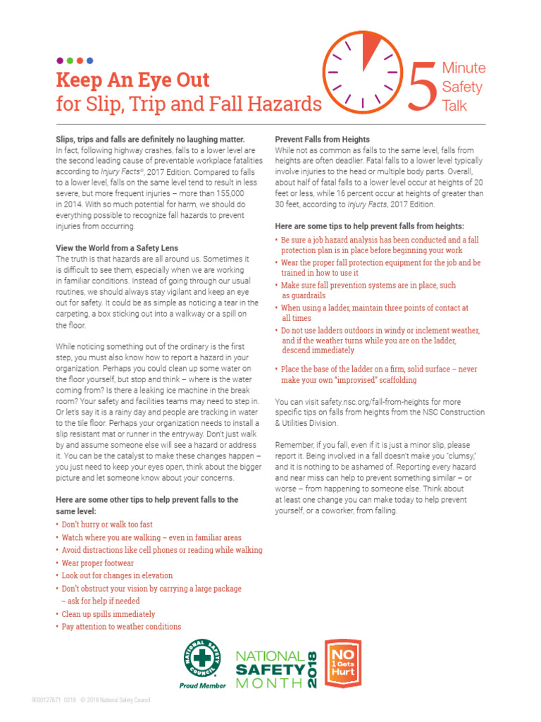Preventing Slip, Trip, and Fall Hazards | PDF | Safety