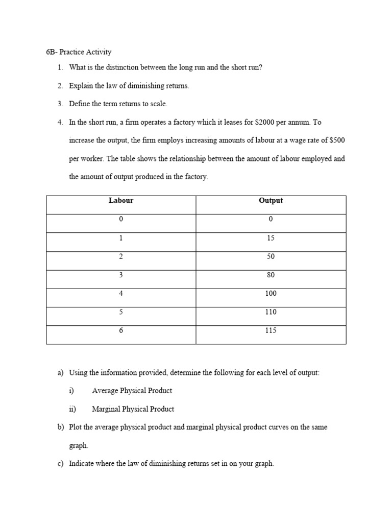 Production Activity Classwork | PDF