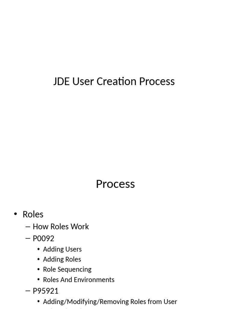 6.1 JDE User Creation Process | PDF | Password | Information Technology ...