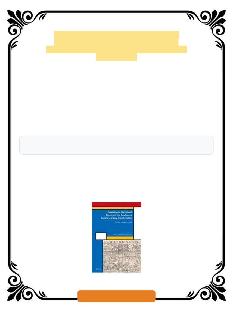 Copernicus in The Cultural Debates of The Renaissance Reception Legacy ...