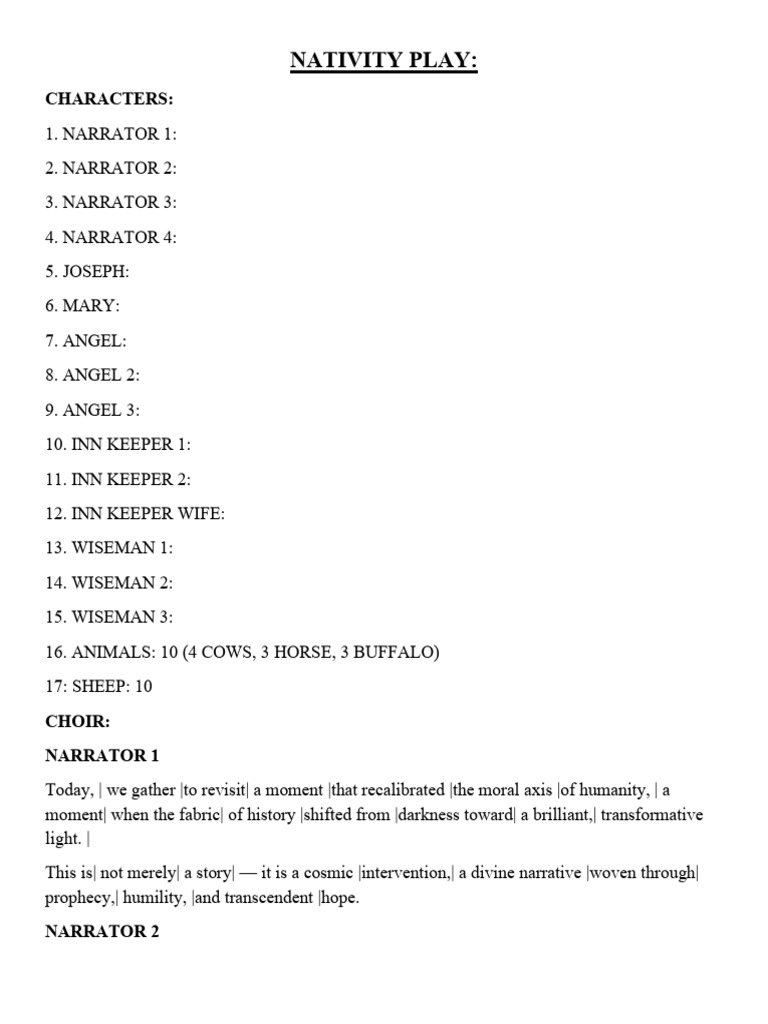 Nativity Play Script and Characters | PDF | Biblical Magi | Jesus
