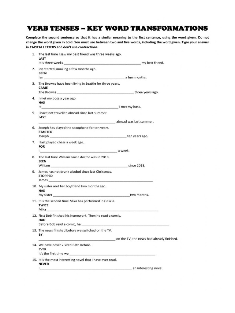 Mixed Verb Transformations | PDF