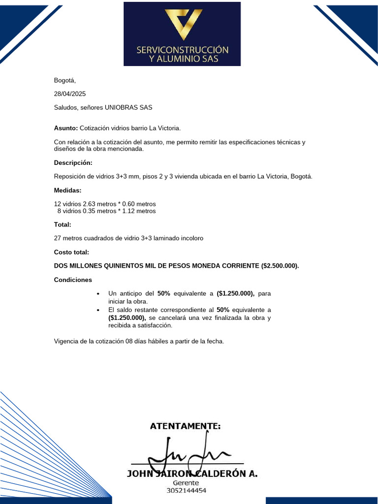 Contrato de Obra Civil La Victoria | PDF