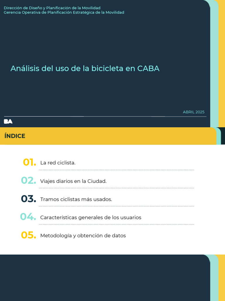 Uso de la bicicleta en CABA 2025 | PDF