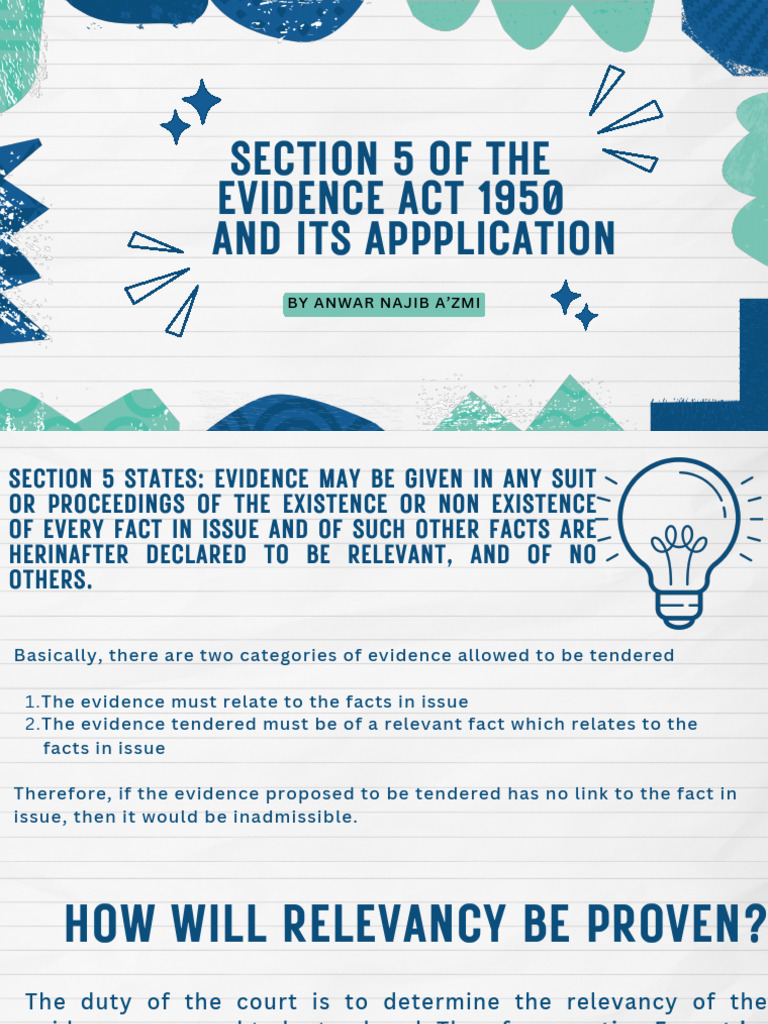 Section 5 of the evidence act 1950 and its appplication (2) | PDF ...