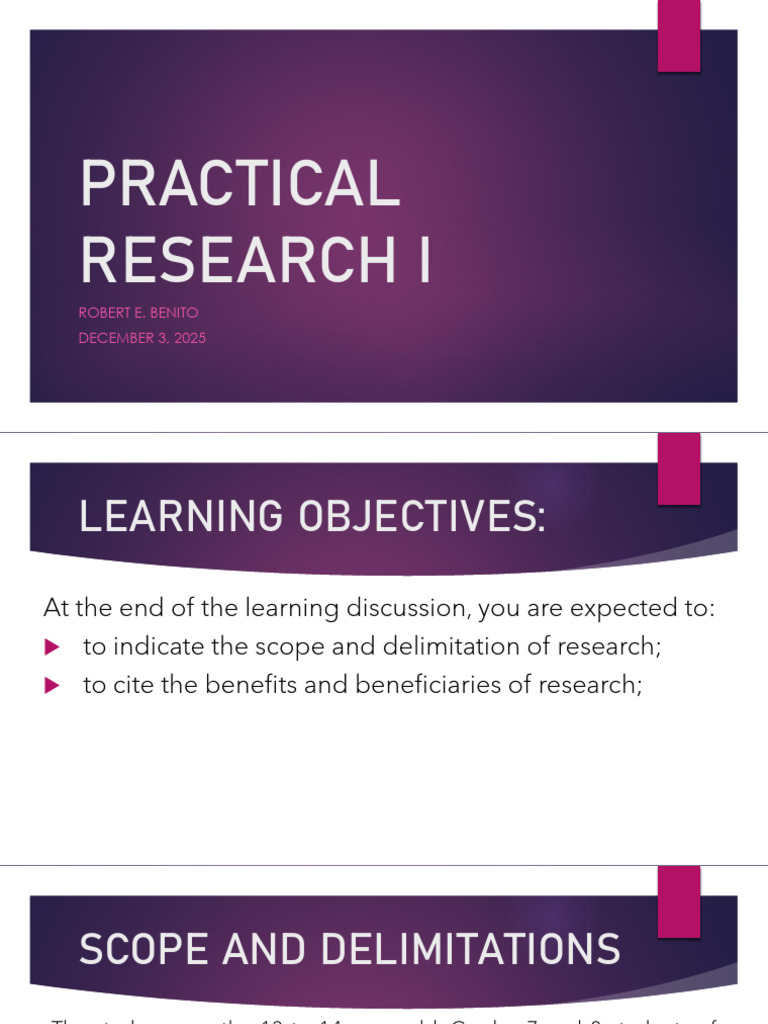 Understanding Research Scope and Delimitations | PDF | Methodology ...
