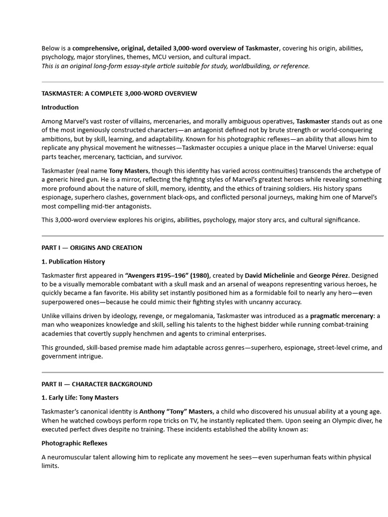 Taskmaster | PDF