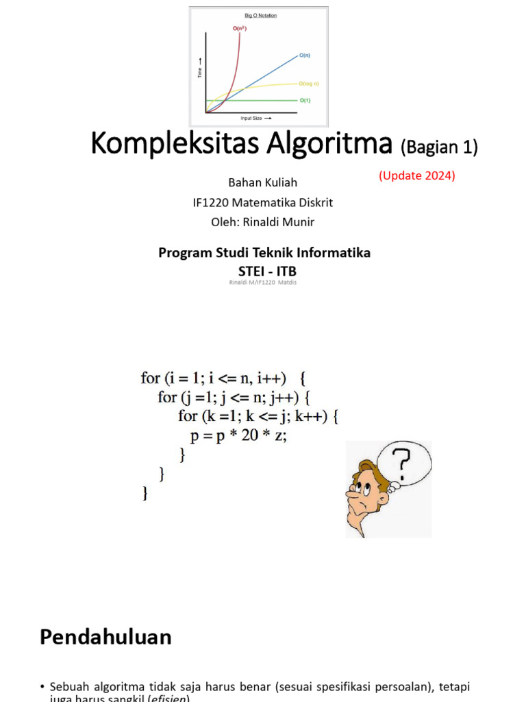 25 Kompleksitas Algoritma Bagian1 2024 | PDF