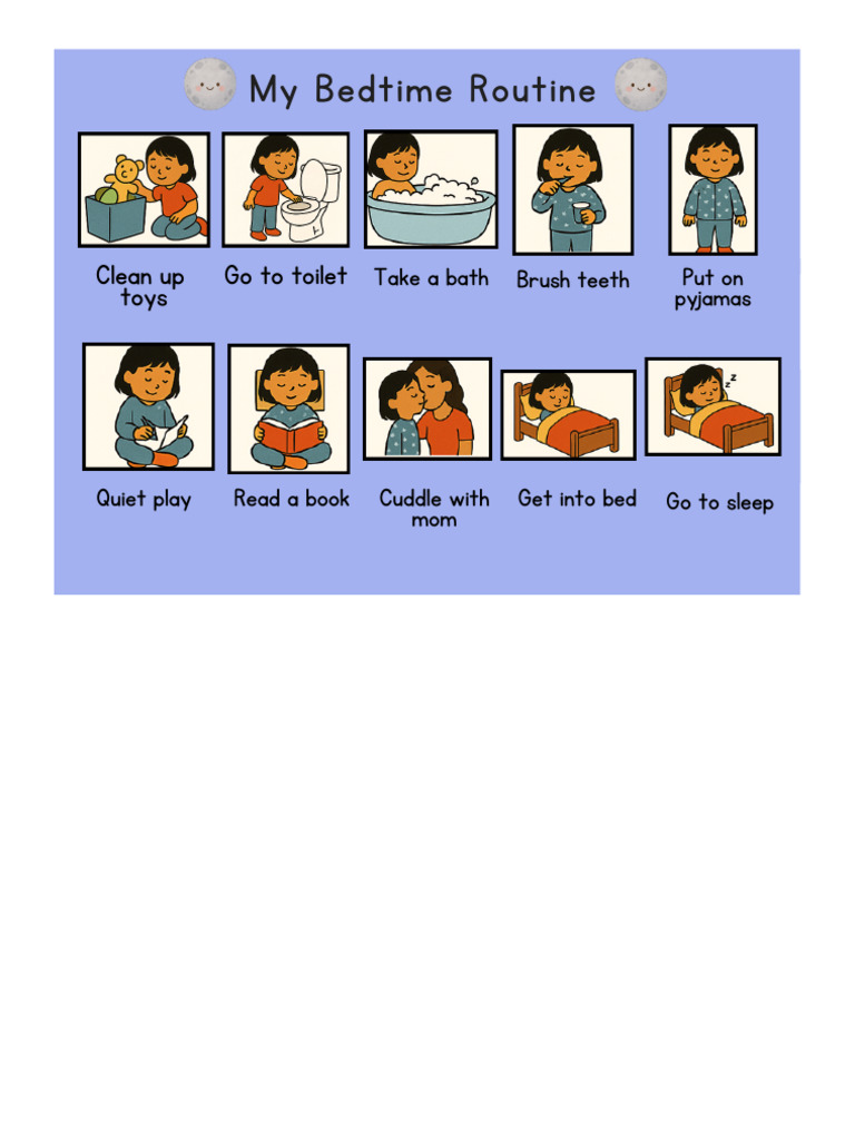 Colorful Morning and Evening Routine Visual Schedule Worksheet | PDF