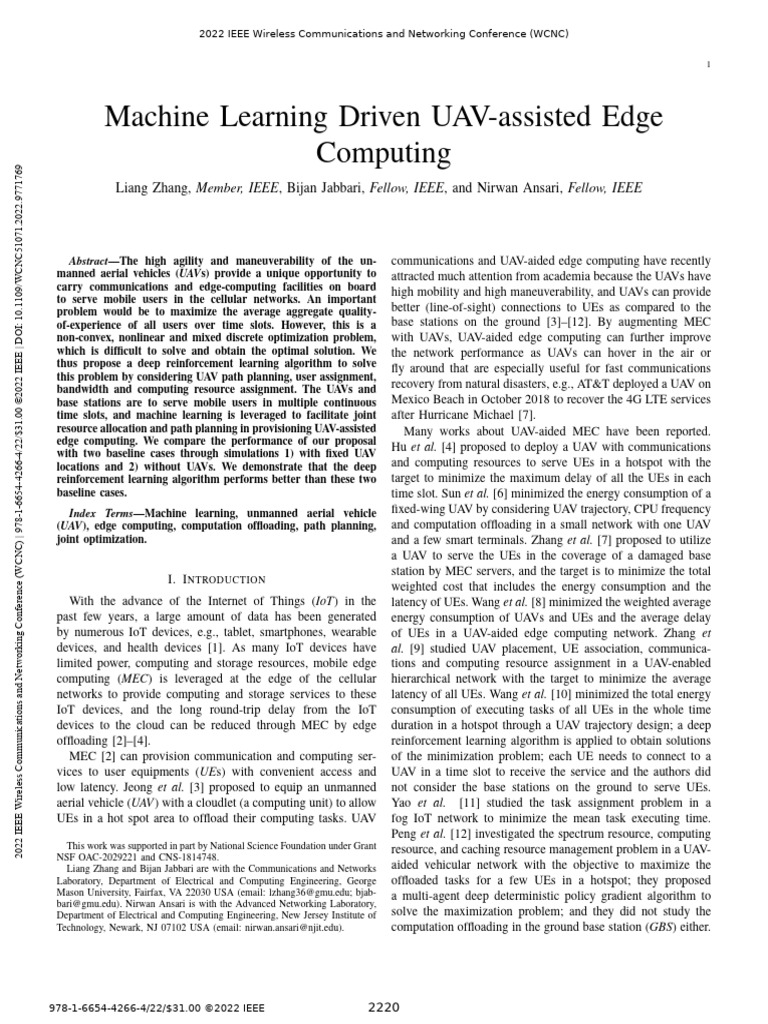 Machine_Learning_Driven_UAV-assisted_Edge_Computing | PDF | Computer Network | Telecommunications