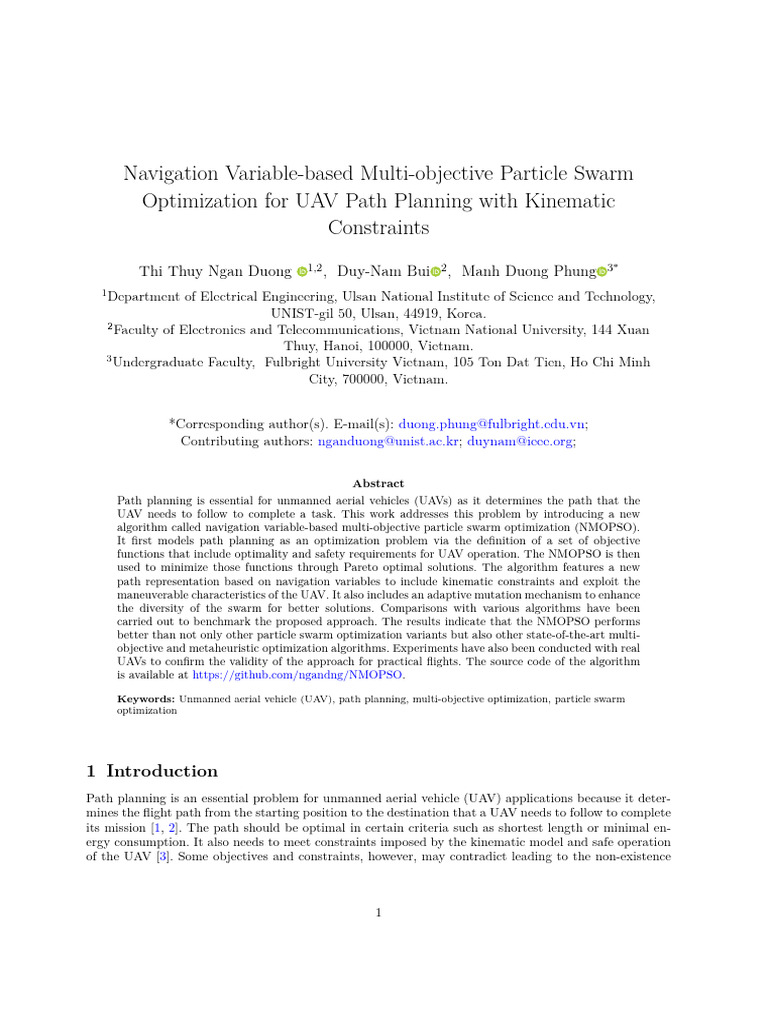 Navigation Variable-based Multi-objective Particle Swarm Optimization ...