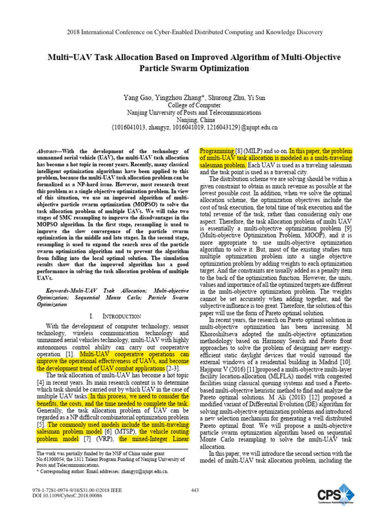 Multi-UAV Task Allocation Based on Improved Algorithm of Multi ...