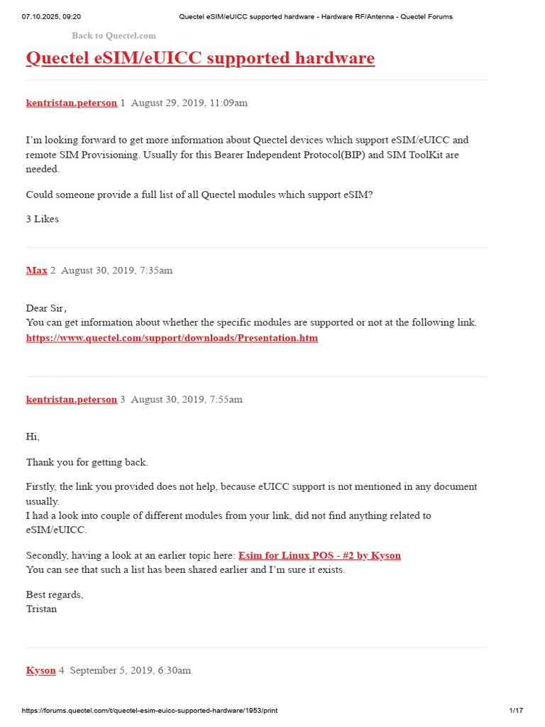 Quectel ESIM - eUICC Supported Hardware - Hardware RF - Ant | PDF ...