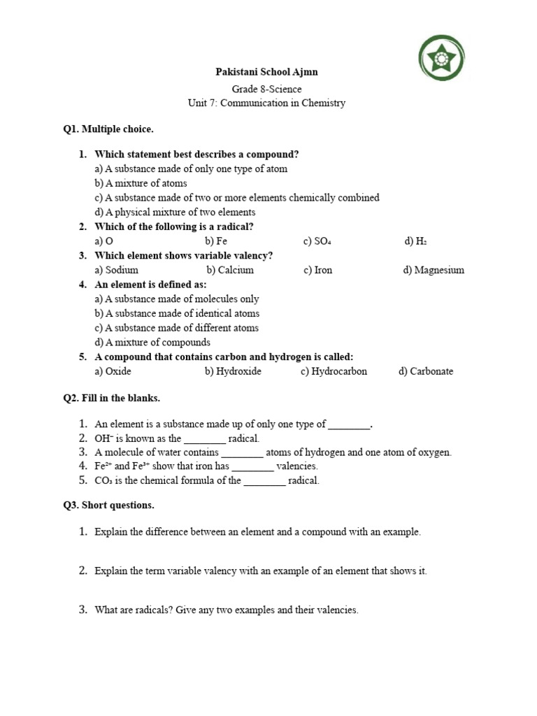 Communication in Chemistry 2 | PDF
