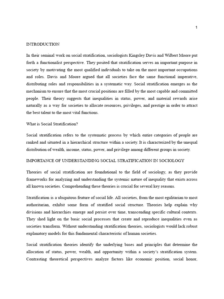 Understanding Davis-Moore Stratification Theory | PDF | Social ...