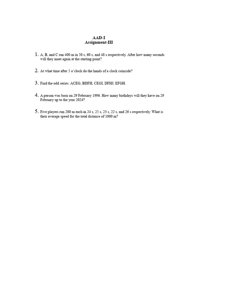 AAD I Assignment III | PDF