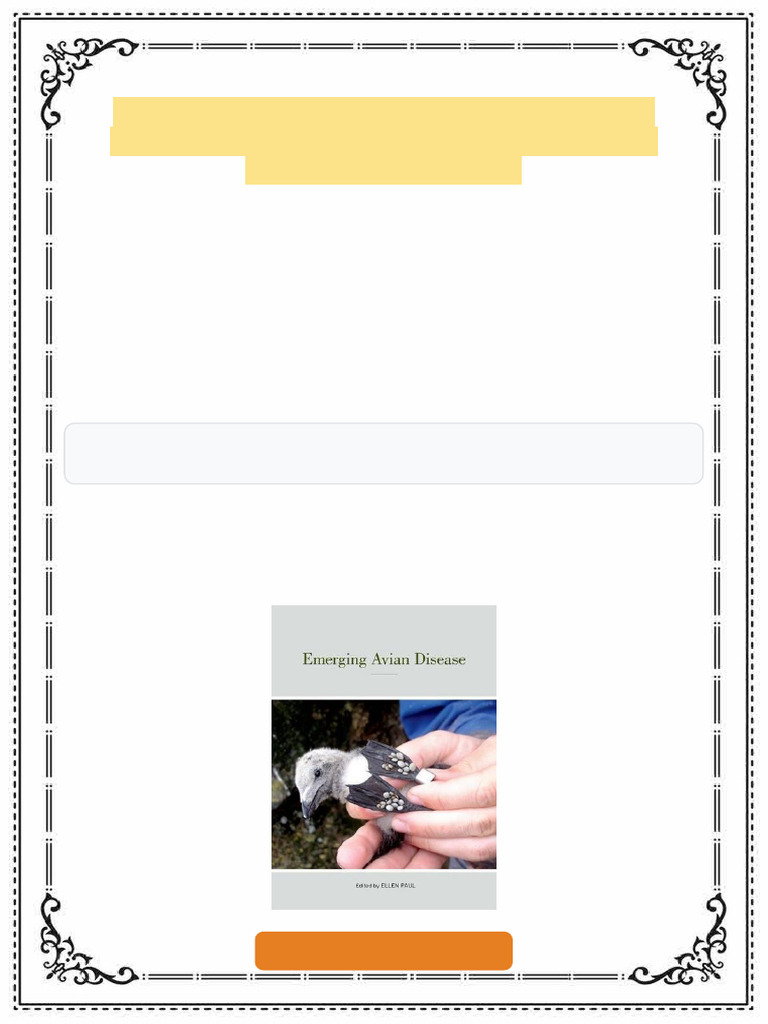 Emerging Avian Disease Studies in Avian Biology First Edition Ellen ...