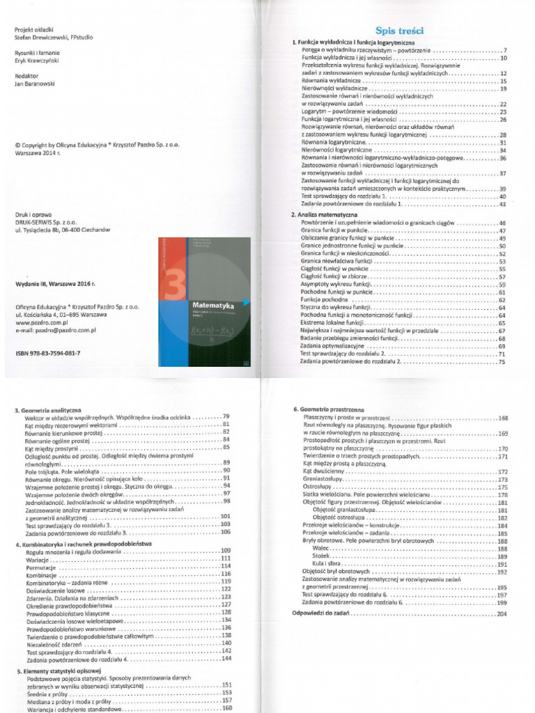Matematyka 3 Zbiór Zadań PR Pazdro Formuła 2015 | PDF