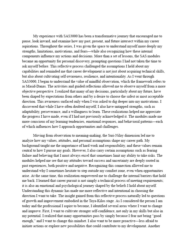 Reflection | PDF | Motivational | Motivation