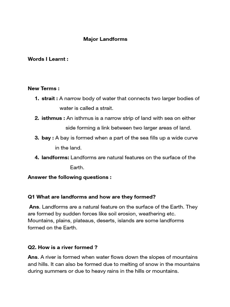 Understanding Major Landforms and Features | PDF | Desert | Mountains