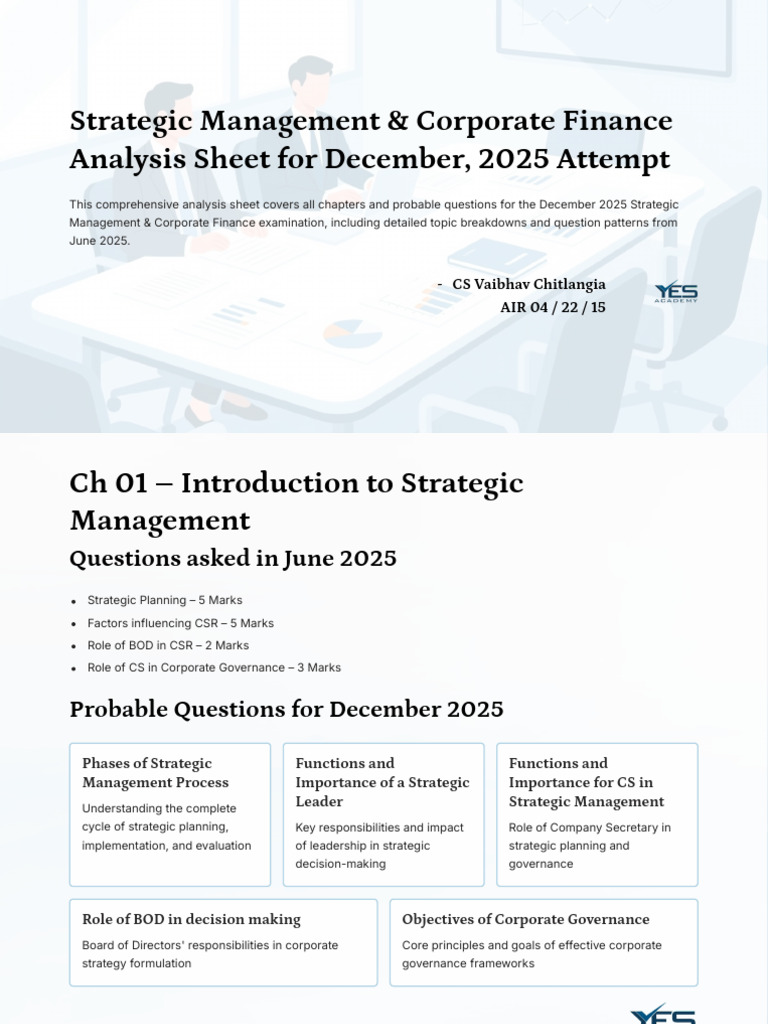 December 2025 Strategic Management Exam Guide | PDF | Strategic ...