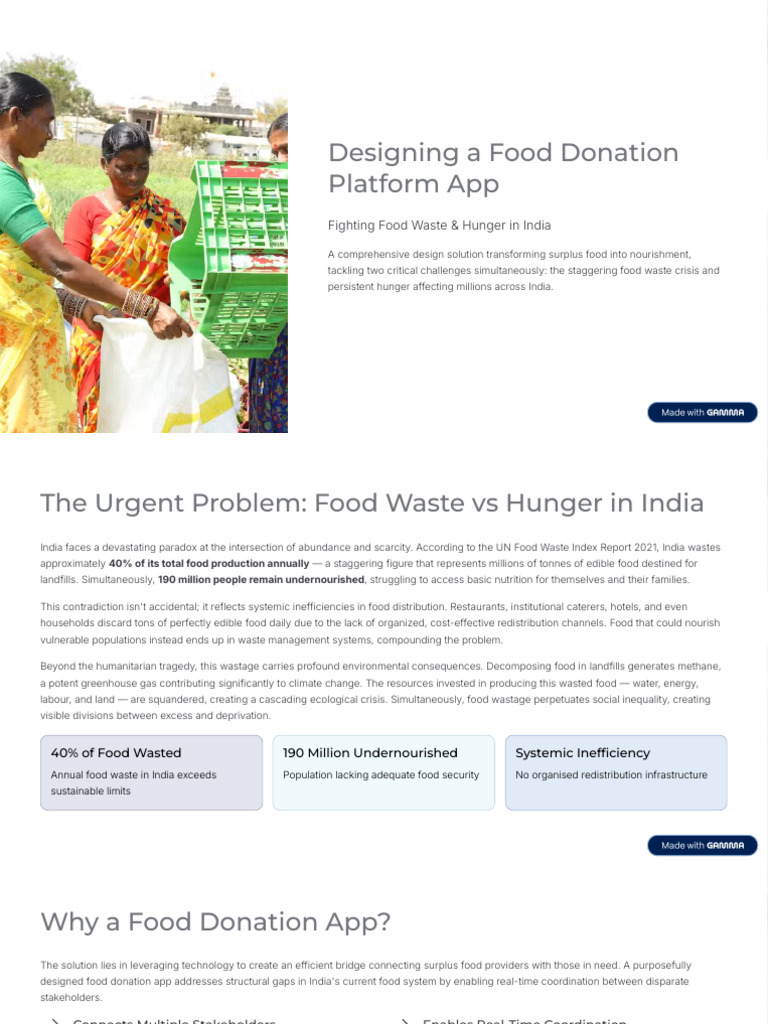 Designing A Food Donation Platform App | PDF | Food Security | Hunger