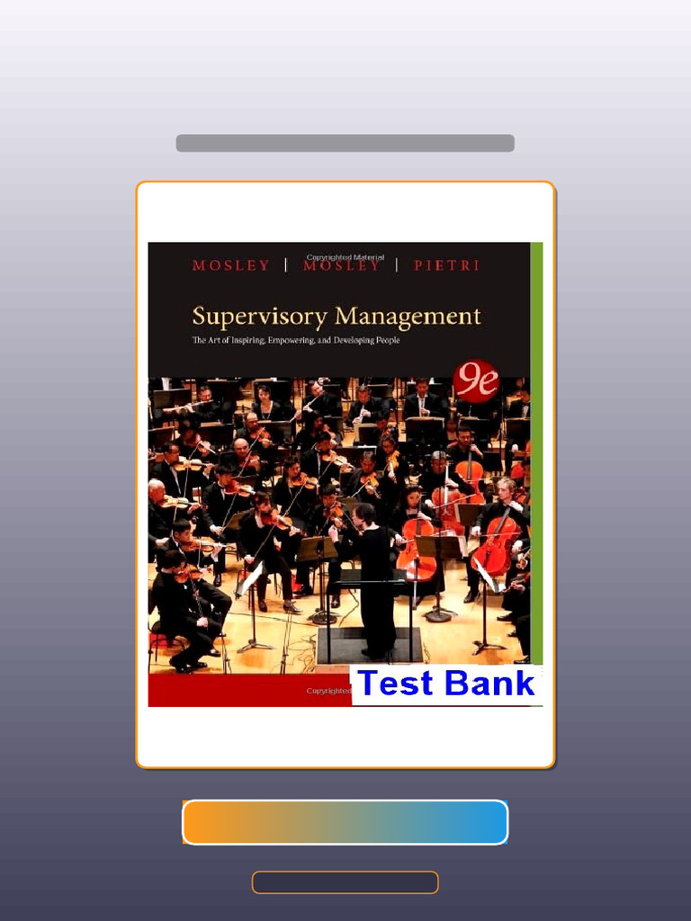 Supervisory Management 9th Edition Mosley Exam Prep | PDF