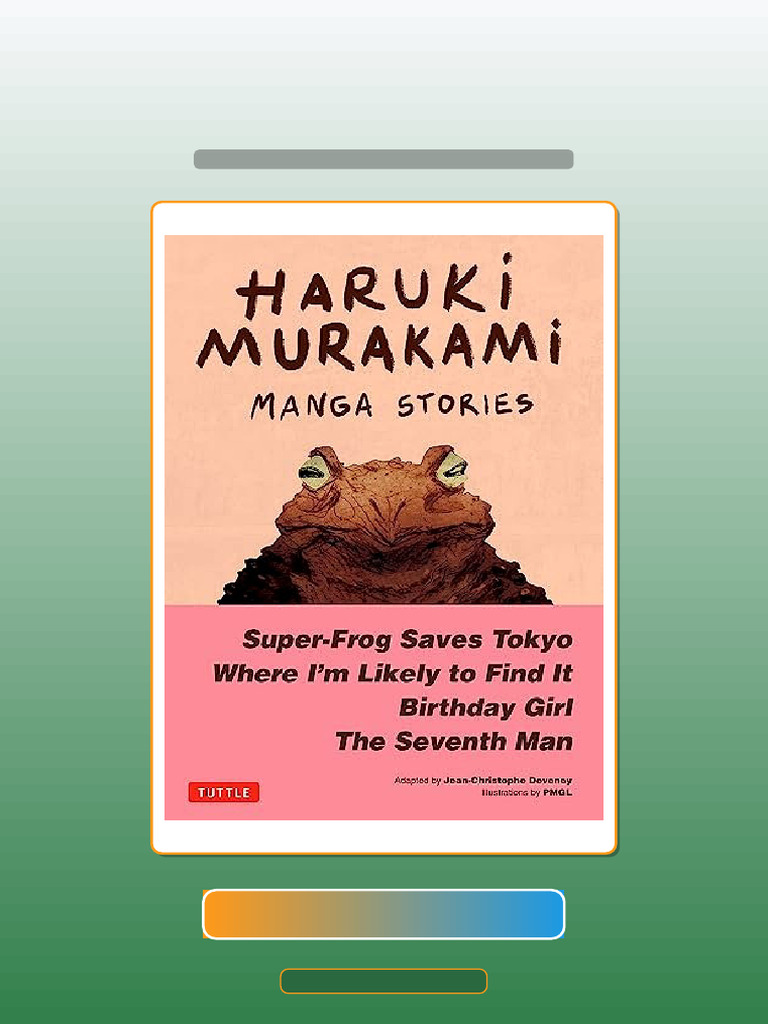 Testbank Haruki Murakami Manga Stories 1 SuperFrog Saves Tokyo the ...