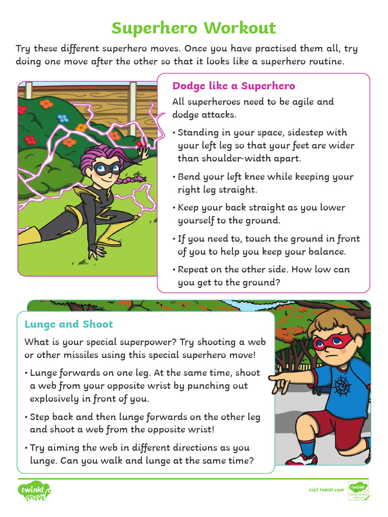 PE at A Safe Distance - Superhero Workout | PDF