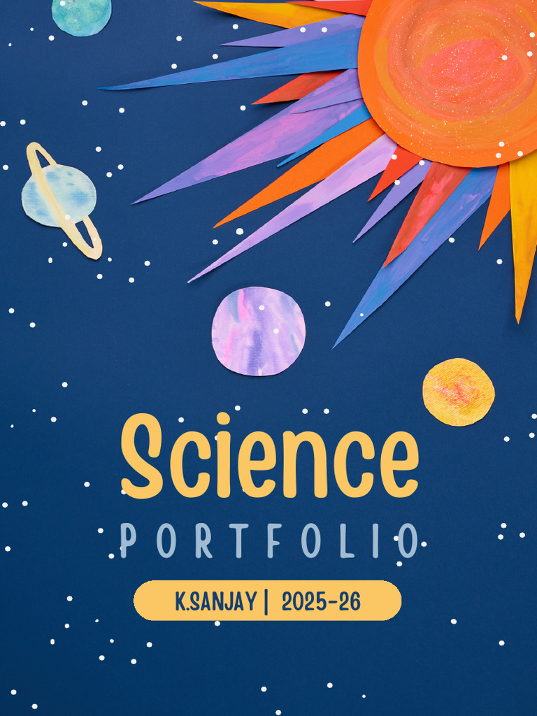 Yellow and Blue Illustrative Science Notebook Cover Document A4 | PDF