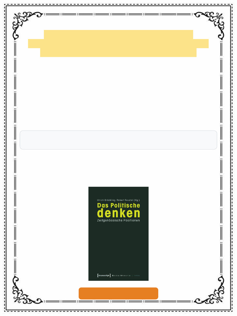 Das Politische Denken Zeitgenössische Positionen Ulrich Bröckling ...
