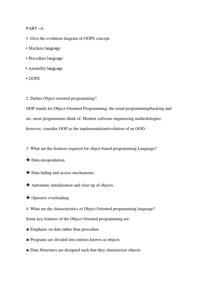 OOP 2marks and 16marks | PDF | Class (Computer Programming) | Method (Computer Programming)