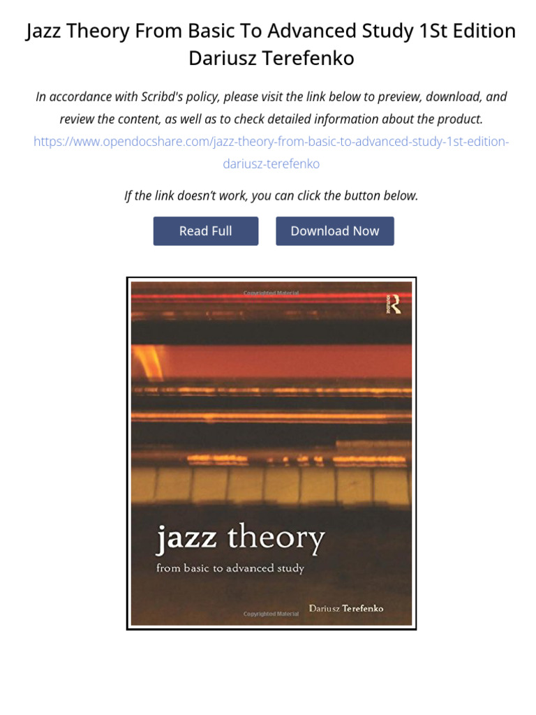 Jazz Theory From Basic to Advanced Study 1st Edition Dariusz Terefenko | PDF | Jazz