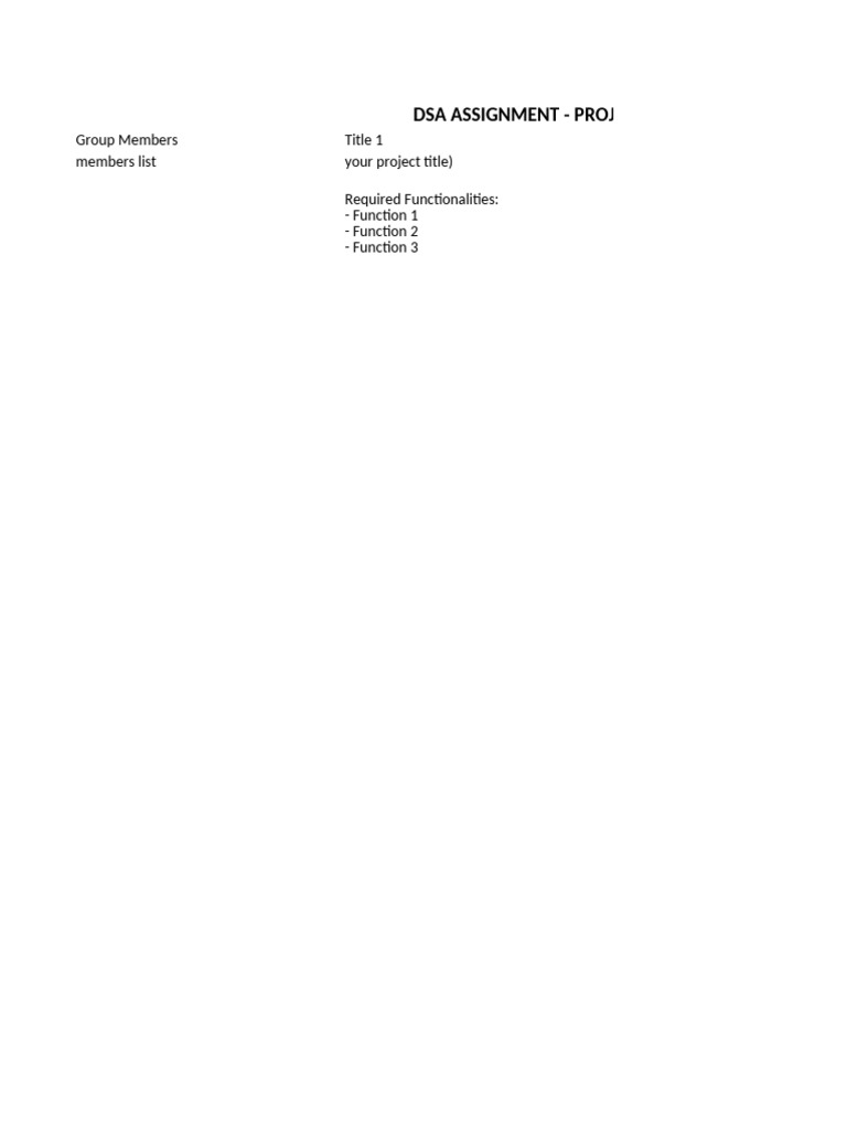 DSA Project Proposal Template | PDF