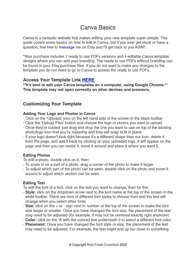 TemplateLinkandEditingInstructions | PDF | Computing | Software