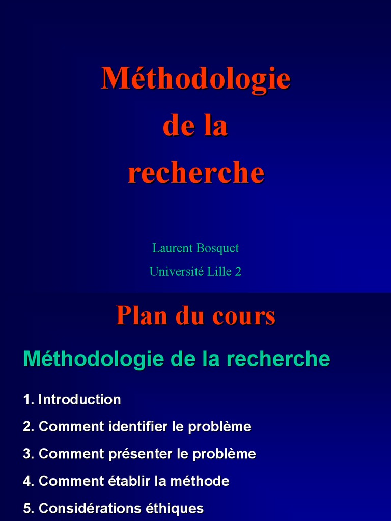Methodologie de La Recherche | PDF | Sciences et mathématiques