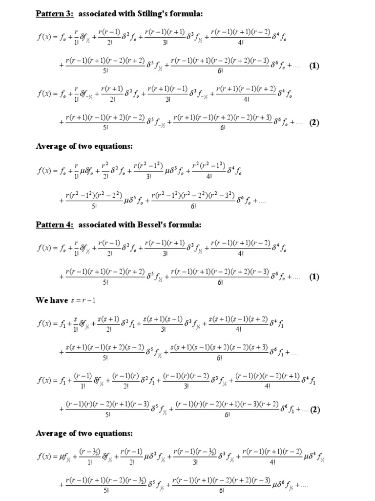 Bessel Stirling Formula Numerical Analysis | PDF | Numerical Analysis | Mathematics Of Computing