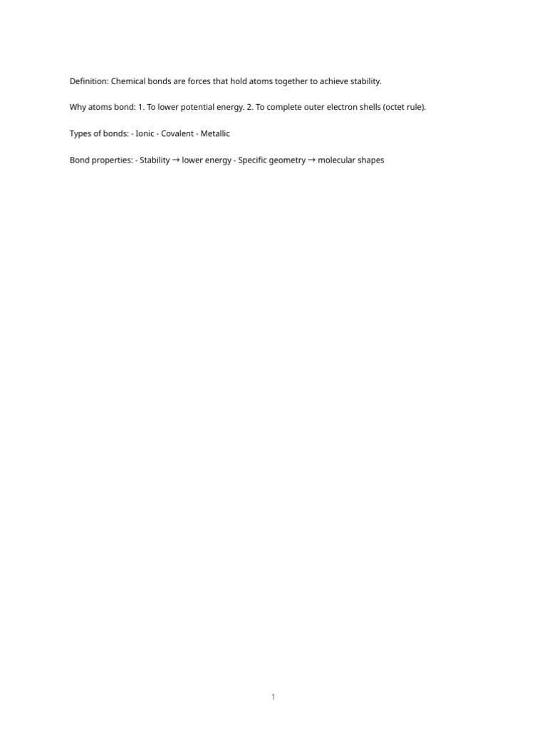 1 Basics of Chemical Bonds | PDF