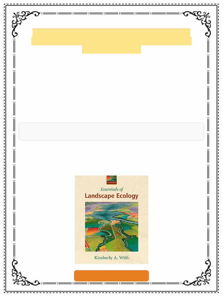 Essentials of Landscape Ecology 1st Edition Kimberly A. With ebook ...