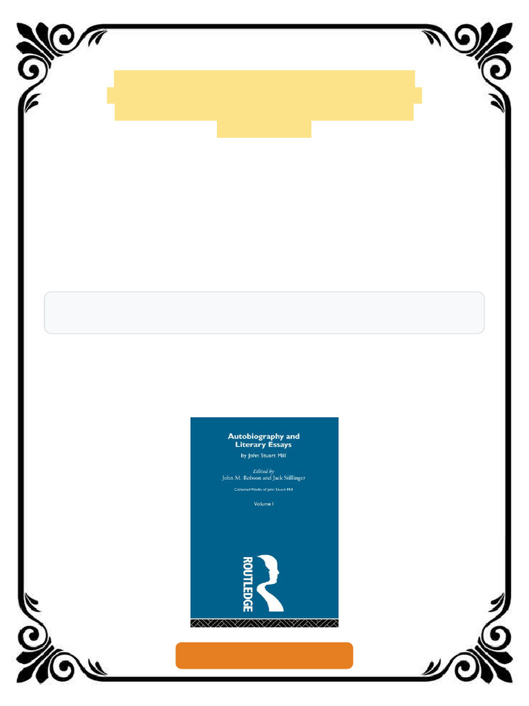 Autobiography and Literary Essays I Autobiography and Literary Essays ...