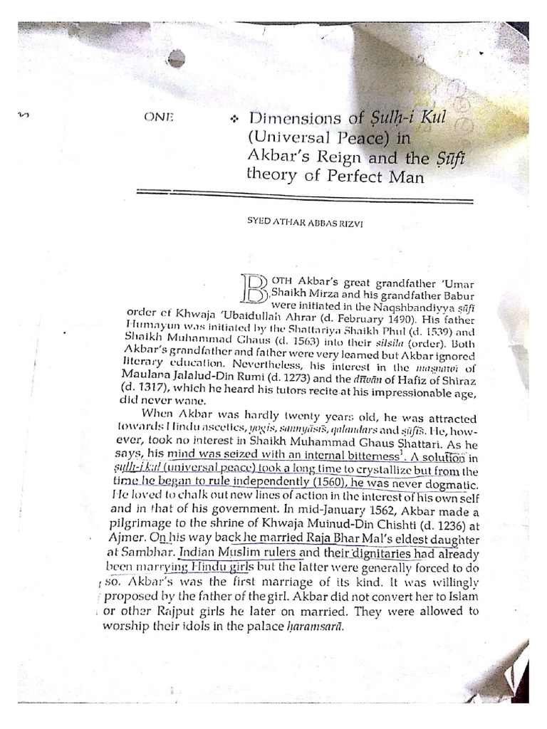 Dimensions of sulh-I-Kul. | PDF