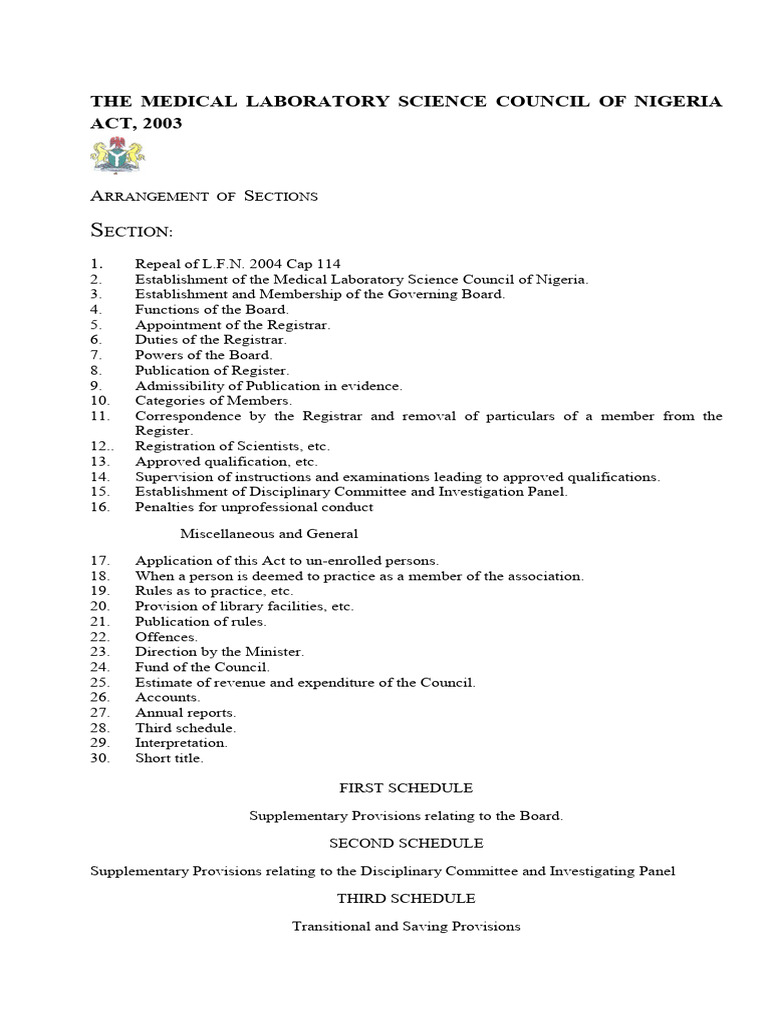 Medical Laboratory Science Council Act | PDF | Fine (Penalty) | Justice